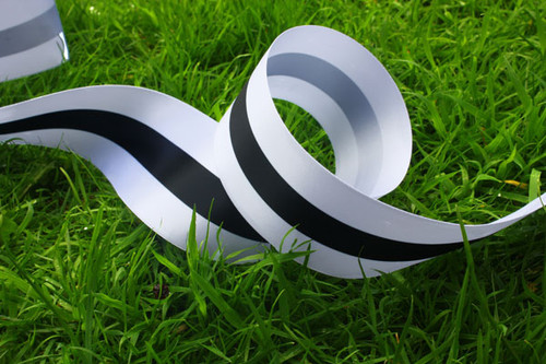 50mm Black & White Satin Stripe Ribbon | The Ribbon Shop