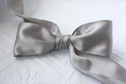 38mm & 50mm Silver Wired Double-Faced Satin Ribbon | The Ribbon Shop