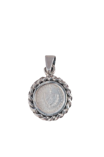 Sterling Silver Roped Cuban Crest 10 Cent Coin Pendant - Authentic ...