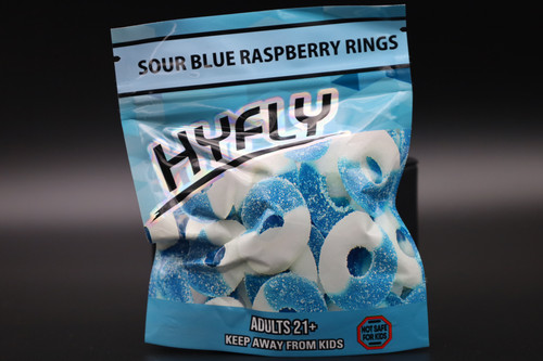 Sticker with Free Hyfly®️ Sour Blue Raspberry Rings Gummies gift ...