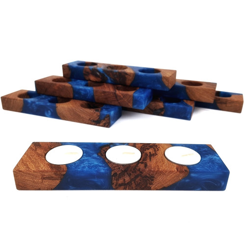 Ocean Blue Tea Candle Holder | Carver Craftworks