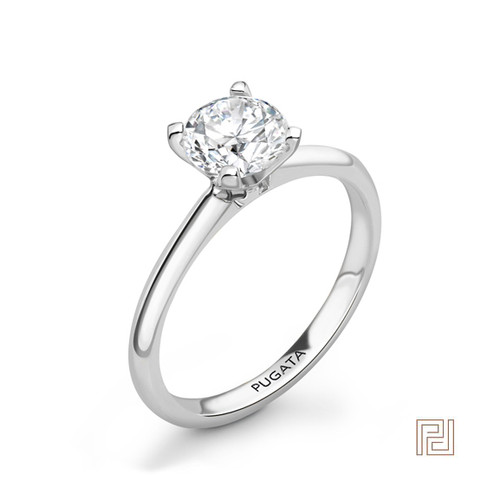 V Shaped Classic Solitaire Diamond Engagement Ring | Pugata Jewellery