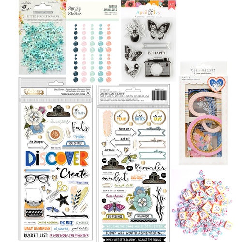 January February 2024 Quirky Kit Embellishments Kit | Crafty Templates