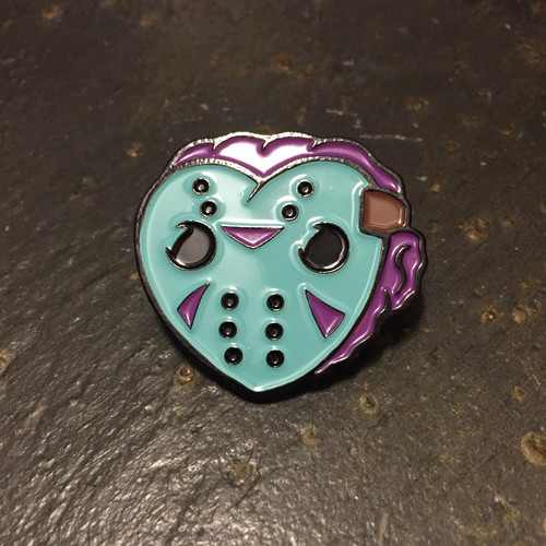 I Heart 8-Bit Jason Voorhees Enamel Pin | timebombtoys