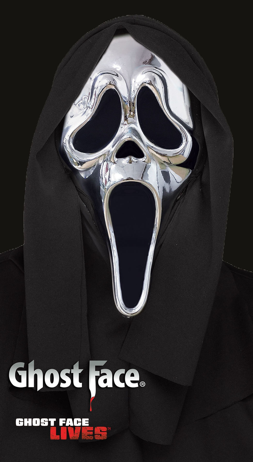 SCREAM – GHOSTFACE MASK (CHROME VARIANT) WITH SHROUD | timebombtoys