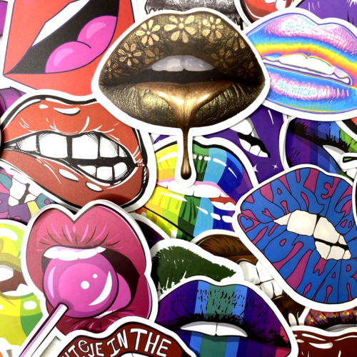 50pc Lips, Tongues and Teeth Phone Laptop Water Bottle Decal Sticker ...