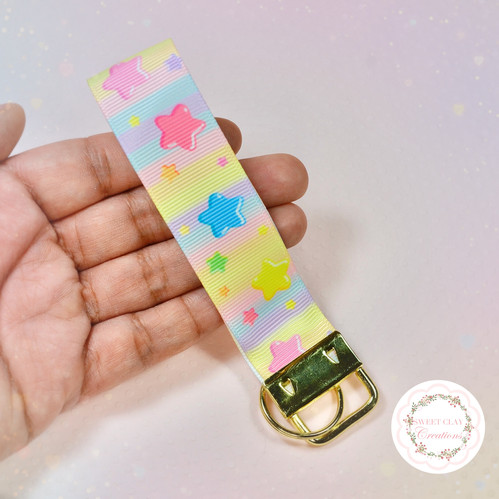 Rainbow Star Key Fob | sweet-clay-creations