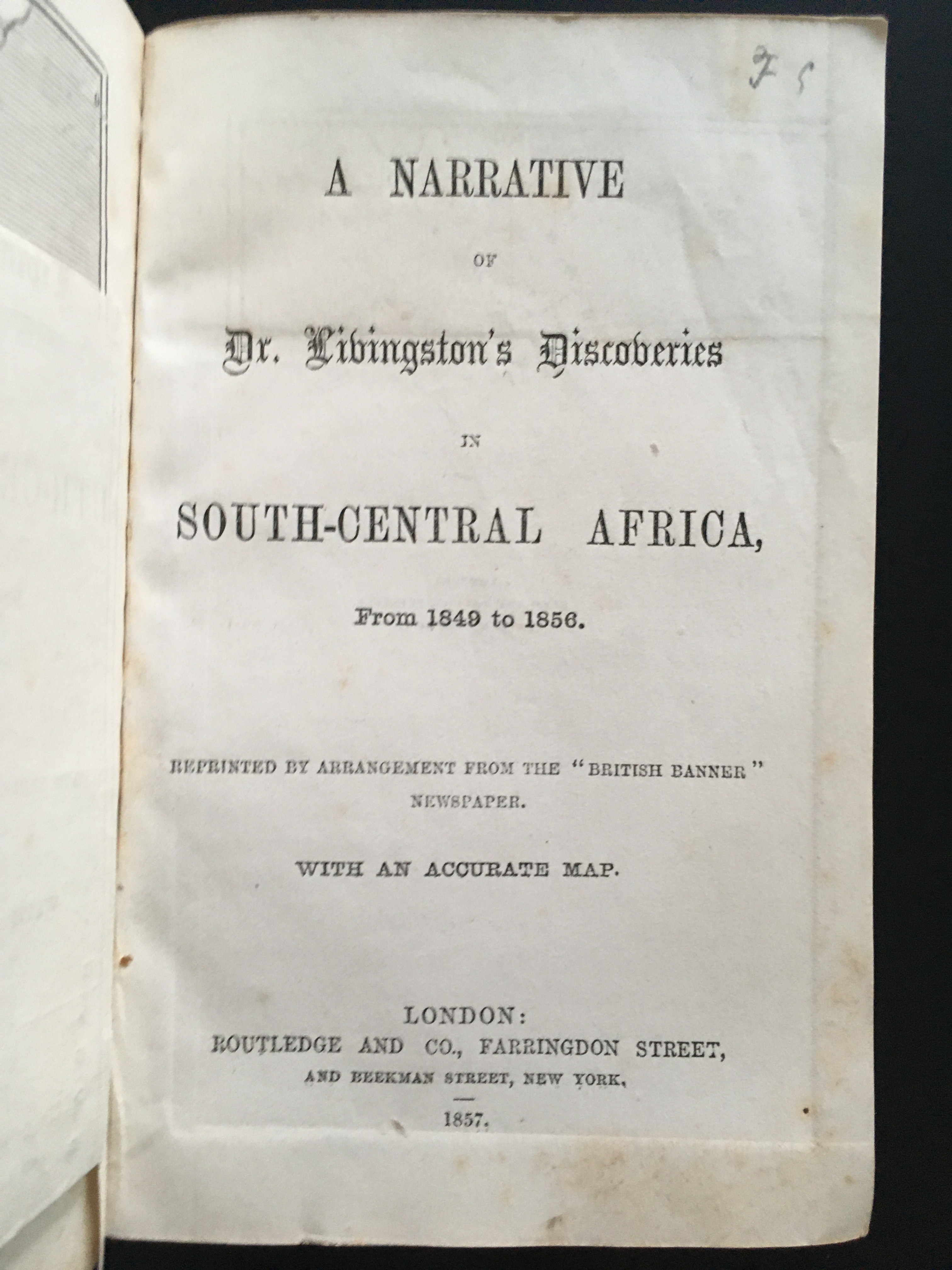 First appearance in extended format of Livingstone's activities and ...
