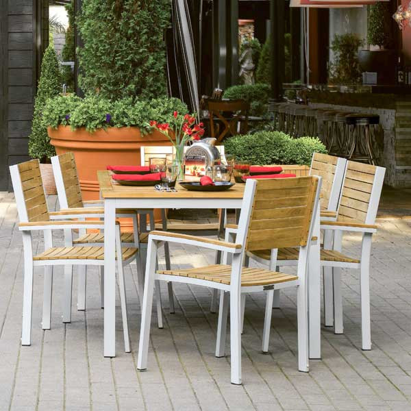 Wood & Steel Combination Dining set