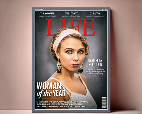 Custom Magazine Cover, Woman of the Year Personalized Gift for Her ...