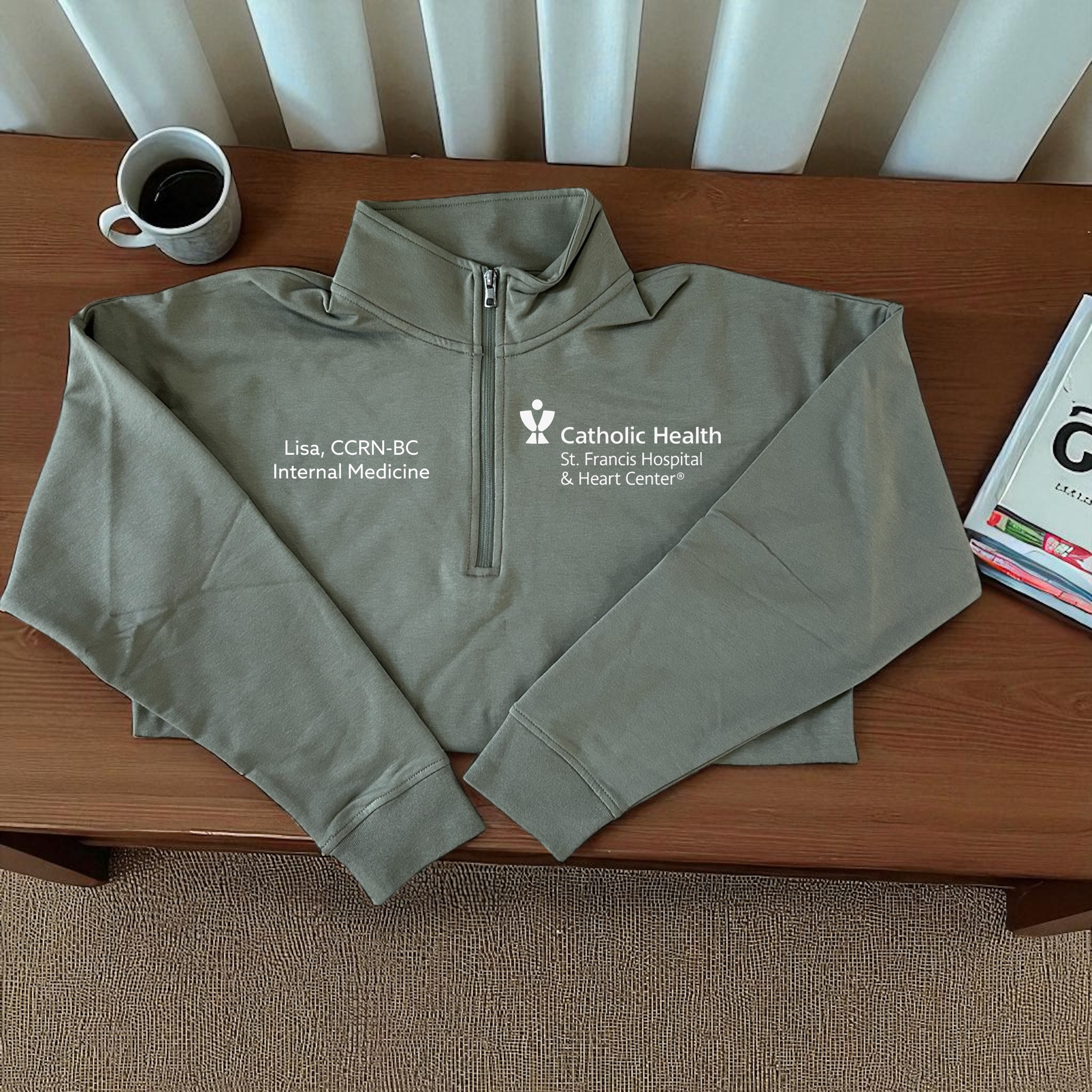 Cait's Cropped Quarter | Personalized Medical Apparel | Custom Medical Co.