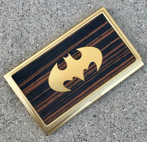 Batman Superman Wood Business Card Credit Identification Case Holder ...