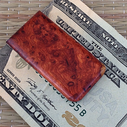 Amboyna Burl Wood Money Clip Engraved Money Clip | WoodULike