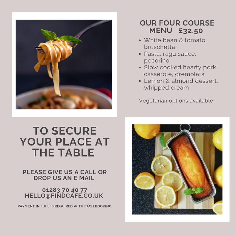 Menus + Find Cafe, Findern Village