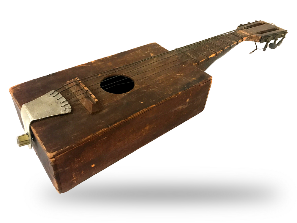Antique Six String Cigar Box Guitar from Illinois