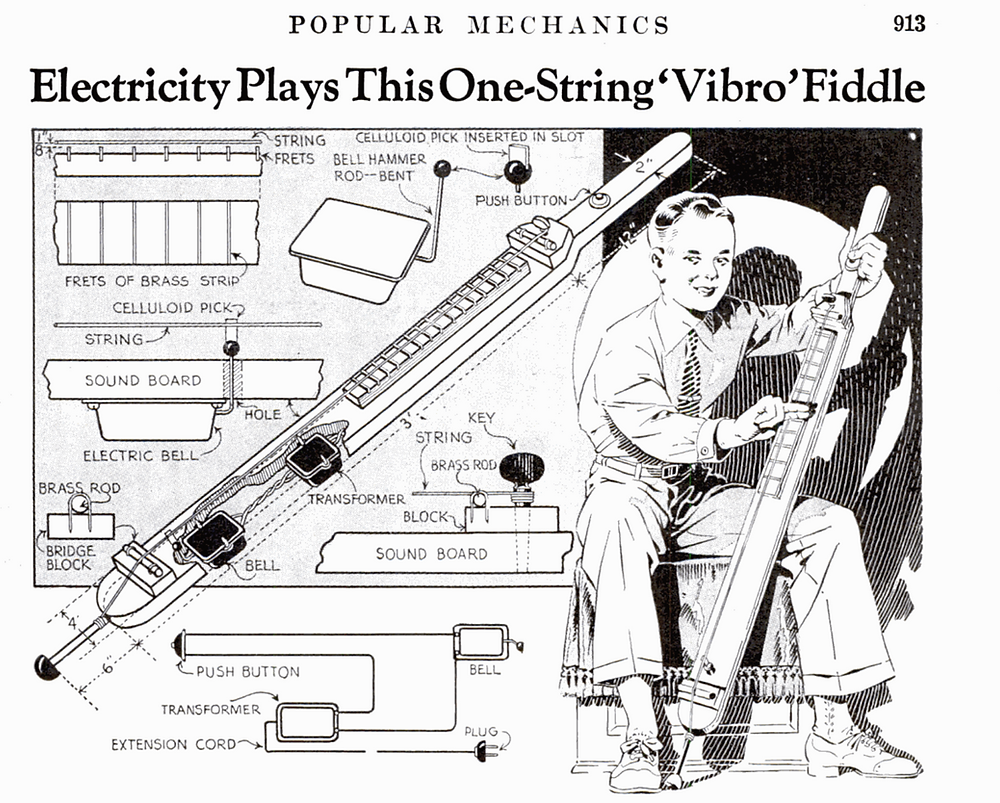 How to Build a One-String Vibro Fiddle - 1937