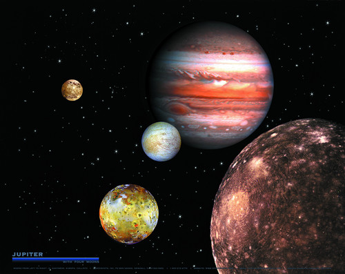 Jupiter With 4 Moons Poster | Spaceshots, LLC