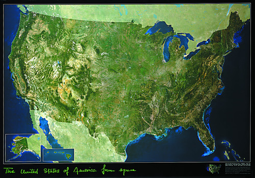 United States From Space Map | Spaceshots, LLC