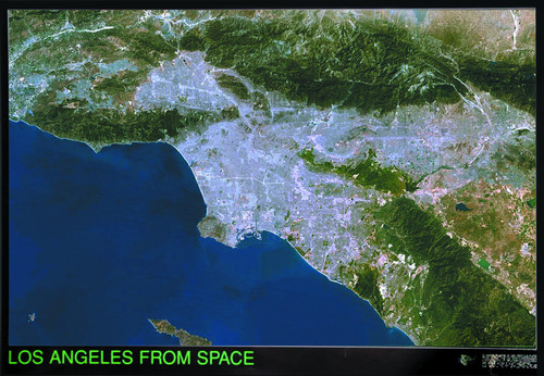 Los Angeles From Space Lrg Map | Spaceshots, LLC