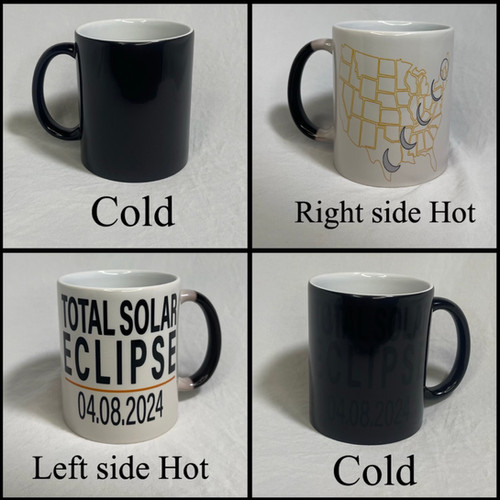 2024 Solar Eclipse Path Map Color Changing Mug