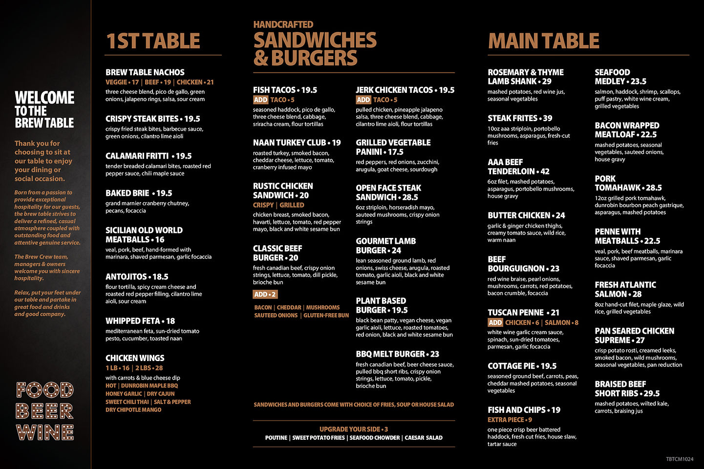 OUR MENU | The Brew Table 1