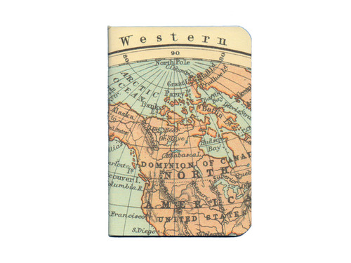 World Map Vintage/Antique Print Pocket Notebook | American Pigeon