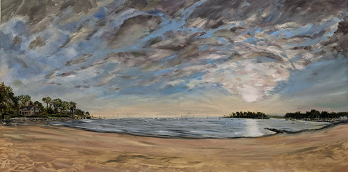 Art Print of Pear Tree Point Beach in Darien | jasonpritchardart
