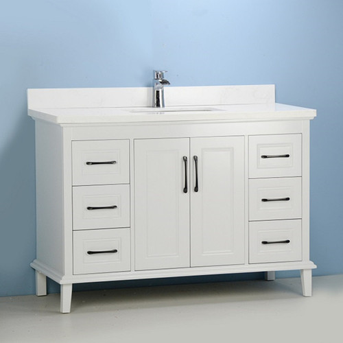 Bobby 47 inch Bathroom Vanity in White | Vanity Depot
