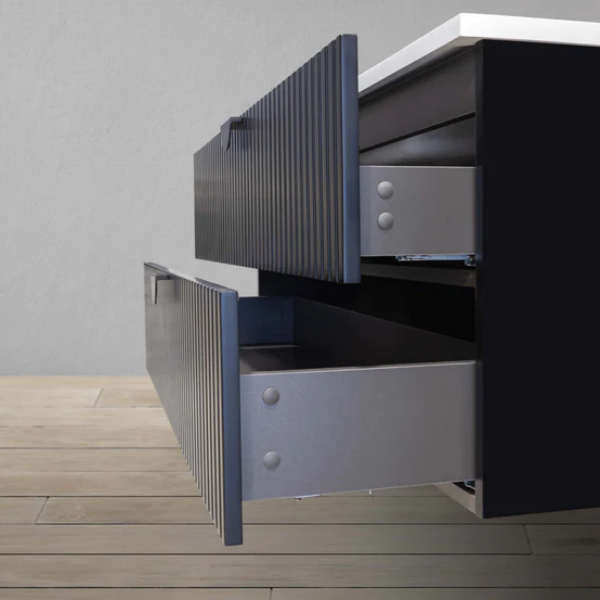 BMC1200R - 47" Floating Vanity with Fluted Drawers, Various Colors ...