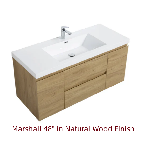 Marshall 48 Inch Floating Vanity, Various Colors | Vanity Depot