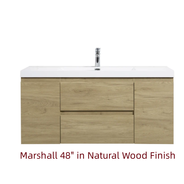 Marshall 48 Inch Floating Vanity, Various Colors | Vanity Depot