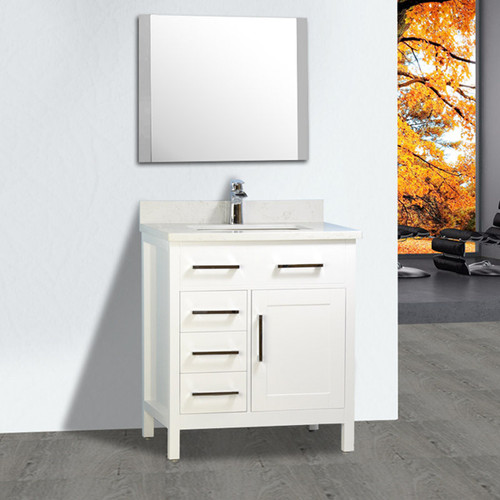 Mia 26 Inch Bathroom Vanity in White | Vanity Depot