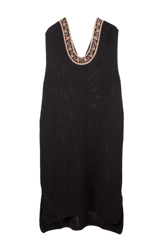 Ribbon Jacquard Knitted Vest - Black | tunica-knit