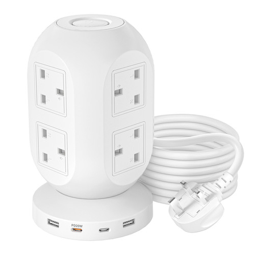 Tower Power Strip with Smart USB Ports | Passus