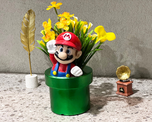 Mario pipe pot plant By Godofpots HQ Resin | godofprops