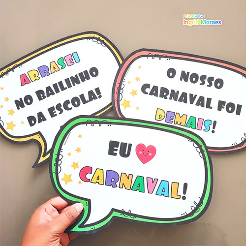 Plaquinhas Carnaval | Loja Pedagoga Ingrid