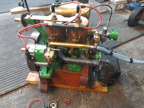 Early vintage Watermota K2 twin cylinder 2 stroke marine engine ...