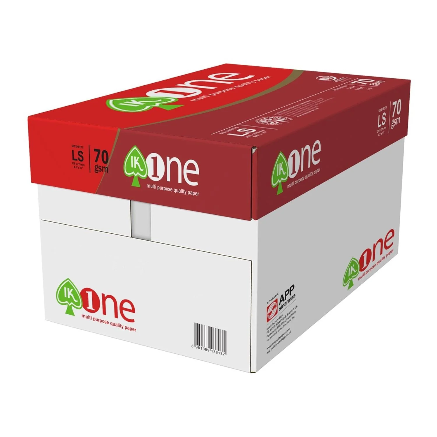 IK ONE PAPEL BOND BLANCO CARTA 70 GRS. CJA. C/5000 HJS. | Papelera Hegor