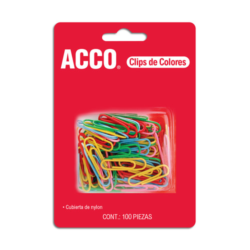 ACCO CLIP DE COLORES ESTANDAR # 2 C/100 PZAS. | Papelera Hegor
