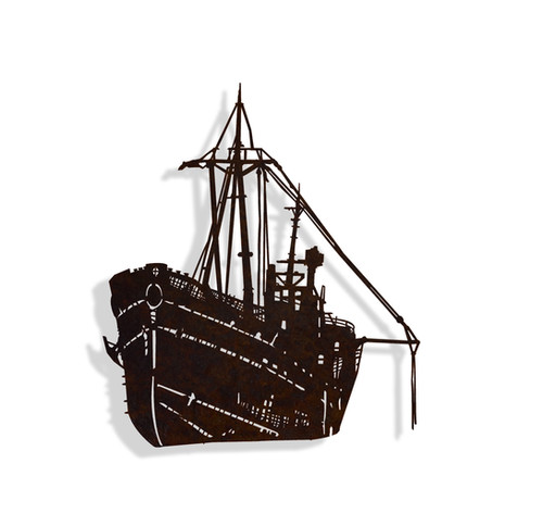 Nir Adoni, Arrival, Shipyards tales. Iron vessel wall sculpture ...