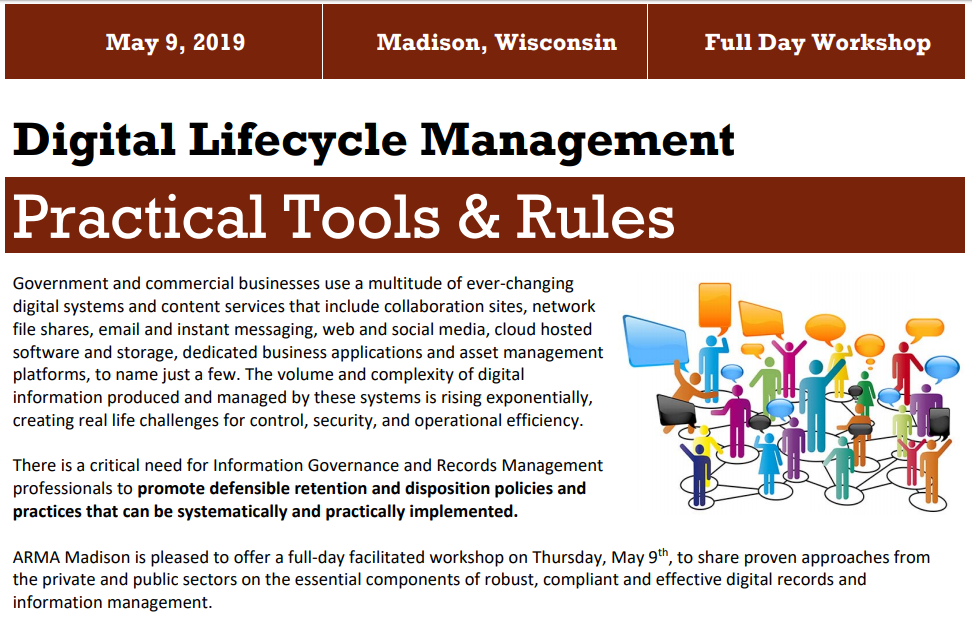 Proud Sponsor of the Madison ARMA Full Day Workshop on May 9, 2019