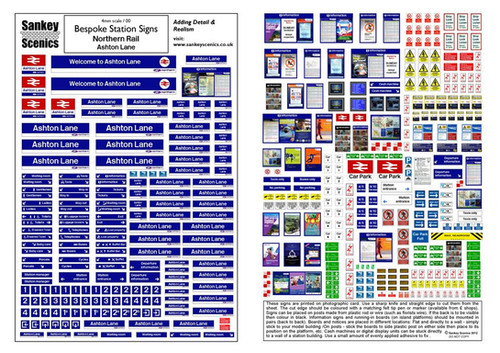 4mm A4 Customised Northern Rail Station | Sankey Scenics Signs