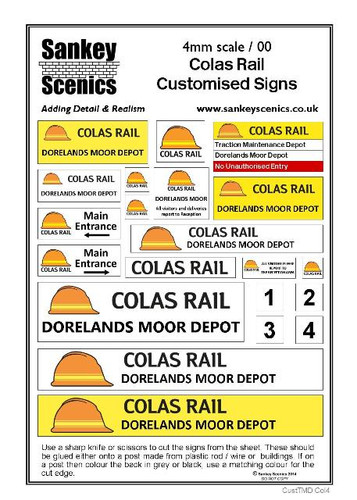 4mm Customised TMD Signage: Colas Rail | Sankey Scenics Signs