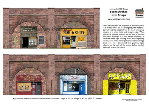 OO Gauge Backscene Sections - Stone Arches with Shops | Sankey Scenics ...