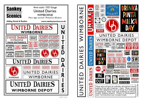 4mm Customised Dairy Signs - United Dairies | Sankey Scenics Signs
