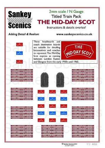 2mm Titled Train: The Mid-Day Scot | Sankey Scenics Signs