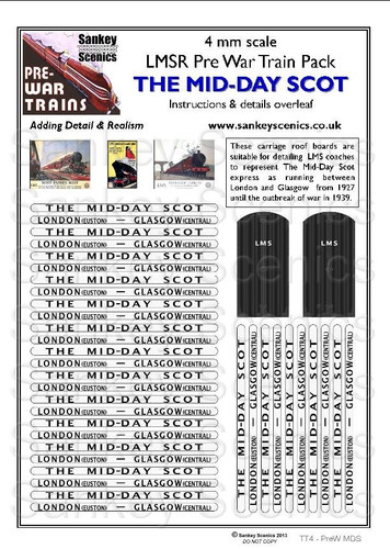 4mm Pre-war Titled Train: The Mid-Day Scot | Sankey Scenics Signs