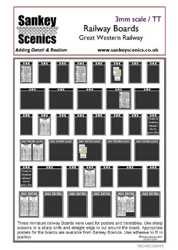 3mm TT Station Boards: GWR | Sankey Scenics Signs