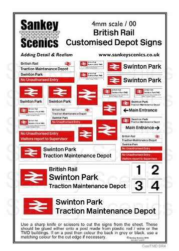 4mm Customised TMD Signage British Rail | Sankey Scenics Signs