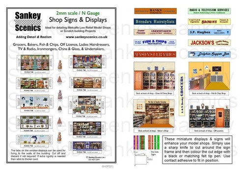 2mm Shop Signs & Displays Pack 1 | Sankey Scenics Signs